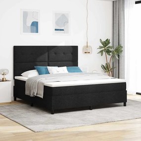 Postel s boxspringem s čelo Černá 180 x 200 cm textil 3339408