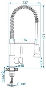 ALVEUS 1150887 - Dřezová baterie s flexibilním ramínkem se sprškou URBAN 47,1 cm