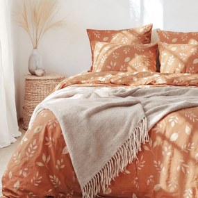 Goldea bavlněné povlečení - oranžové podzimní lístky 220 x 200 a 2ks 70 x 90 cm