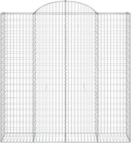 Klenuté gabionové koše 2 ks 200x50x200/220cm pozinkované železo 3146425