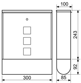 VMBal Nerezová poštovní schránka s boxem pro noviny  - MALÁ