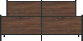 Kovový rám postele bez matrace hnědý dub 200 x 200 cm 3301376