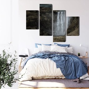 Vícedílný obraz Majestátní Vodopád Skógafoss Nedostatek Nedostatek Plátno Canvas 80x50