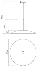 Redo 01-1744 závěsné svítidlo Cymbal černé/zlaté, E27, ø73cm