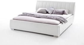 Bílá čalouněná postel BERN 180 x 200 cm - ekokůže