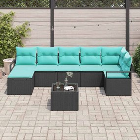 Set pohovek 8 ks Černá polyratan 3346486
