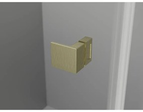Mexen Lunar, L pětiúhelníkový sprchový kout s pravým sklonem 90 x 90 cm, 8mm čiré sklo, zlatý matný profil, 831L-090P-090L-55-00-P
