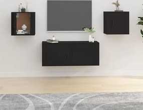 vidaXL Nástěnné TV skříňky 2 ks 40 x 34,5 x 40 cm [816643] Barva: Černá