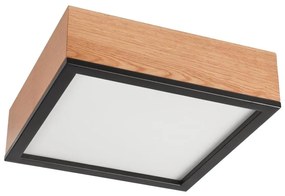 Lamkur Stropní svítidlo OAK SQUARE 2xE27/15W/230V 31x31 cm dub/černá LA48819