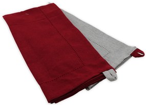 HOME ELEMENTS Utěrka z recyklované bavlny 2 ks, 50 x 70 cm, červená a šedá