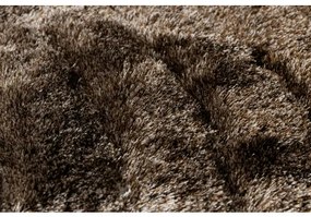 Moderní koberec FLIM 008 B7 shaggy, kruhovýy Strukturální hnědý velikost 80x150 cm | krásné koberce cz