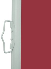 vidaXL Zatahovací boční markýza/zástěna na terasu 140 x 500 cm červená