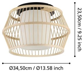 Eglo 390232 - Stropní svítidlo MONTERROSO 1xE27/40W/230V bambus