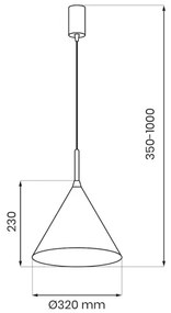 Lustr na lanku CAPITAL 1xGX53/15W/230V pr. 32 cm taupe