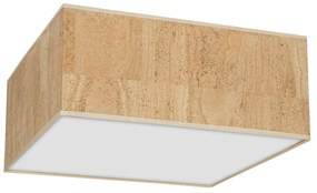 Stropní svítidlo Cork Square, 1x korkové stínítko, (bílé plexisklo), (50cm)