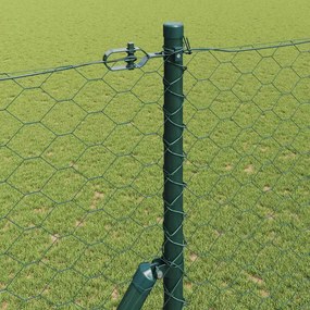Hexagonální kotvení plotu 100 x 1,5 m Ocel potažená PVC Zelená 3352757