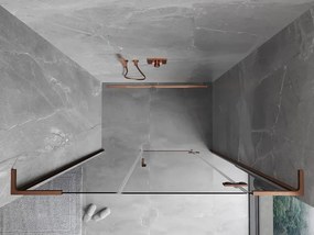 Mexen Mist-H L sprchové dveře otočné pravé 130 cm, transparentní, kartáčovaná měď - 8A5L-130-001-65-00-P