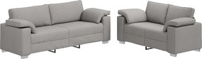 Pohovka 2 ks Oblačno šedá textil 3324748