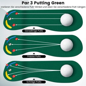 Costway Golfová podložka na odpalování se 3 odkládacími kelímky a 1 skládací