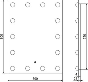 Mexen Dona podsvícené koupelnové zrcadlo 60 x 80 cm, LED 6000K, antivlna - 9818-060-080-611-00
