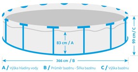 Bazén Florida 3,66x0,99 m se skimmerem- motiv TEAK