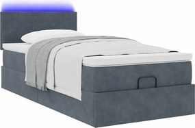 Osmanský rám postele s matrací tmavě šedá 80x200cm samet 3312513