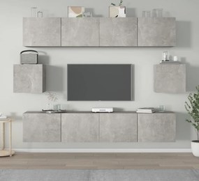 vidaXL 6dílný set TV skříněk kompozitní dřevo [3114361] Barva: Betonová šedá