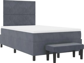 Postel s boxspringem s čelo Tmavě šedá 200 x 120 cm samet 3344571