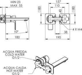 Sapho Sapho, PAX podomítková umyvadlová baterie, černá matná, XA08/15