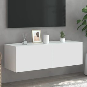 vidaXL Nástěnná TV skříňka s LED osvětlením bílá 100 x 35 x 31 cm
