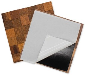 MERBAU 50, samolepící panel 300 x 300 mm (0,09 m²) - dřevěná mozaika 3D NA SAMOLEPÍCÍM PODKLADU Broušený - olejovaný
