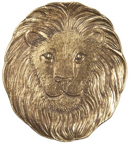 Zlatý dekorační tácek hlavy lva - 14*1*14 cm