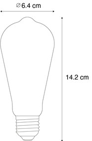 Sada 5 LED žárovek E27 Filament ST64 čirá 4W 470 lm 2700K