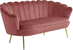 Luxusní pohovka, růžová / zlatá, styl Art-deco, NOBLIN