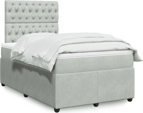 Box spring postel s matrací světle šedá 120 x 200 cm samet 3294616