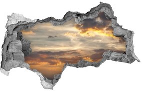 Wallmuralia Díra 3D ve zdi nálepka Západ slunce 95x73 cm