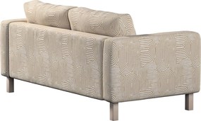 Potah na pohovku IKEA  Karlstad 2-místná, nerozkládací, krátký barva béžová látka pletený vzor, vzorované