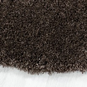 Vopi | Kusový koberec Fluffy shaggy 3500 brown - Kruh průměr 80 cm