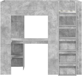 Rám patrové postele se stolem Betonově šedá 75 x 190 cm 3410430