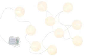 Butlers OPEN AIR LED Světelný řetěz venkovní 10 světel - bílá