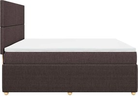 Box spring postel s matrací tmavě hnědá 180x200 cm textil 3292131