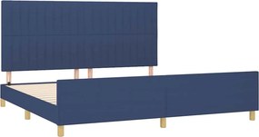 Rám postele bez matrace modrý 200 x 200 cm textil 3125249