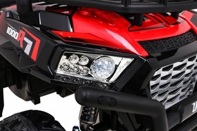 Ramiz Elektrická terénní bugina UTV pro děti červená + dálkové ovládání + zavazadlový prostor + pomalý start + EVA kola + MP3 LED