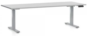 Výškově nastavitelný stůl OfficeTech D, 200 x 80 cm, šedá podnož