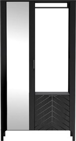 Předsíňová stěna MALUMI MM-11 | se zrcadlem | 105 cm | černá