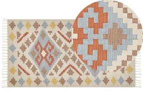Bavlněný kelimový koberec 80 x 150 cm vícebarevný ATAN Beliani