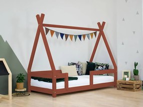 Benlemi Dětská domečková postel NAKANA  s bočnicí Barva: Nelakovaná, Rozměr: 90 x 200 cm