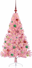 Umělý osvětlený vánoční stromeček Růžová 150 cm PVC 3397071