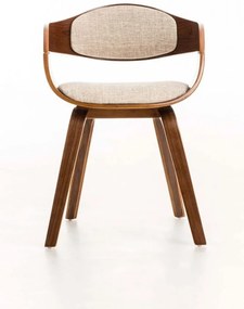 Bhm germany Jídelní židle Kingston, textil, ořech / krémová