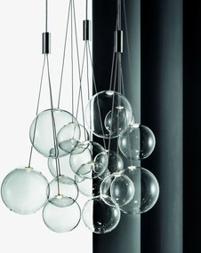 Lodes 16410 0030 Random, závěs z čirého foukaného skla, 3x1W LED 3000K, šířka 29cm